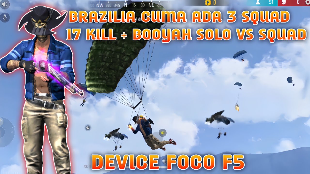 17 kill + booyah brazilia cuma 3 squad solo vs squad free fire - garena freefire - YouTube