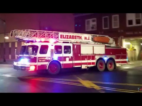 ELIZABETH, NJ SPARE LADDER (E-ONE ) FIRST VIDEO ON YOUTUBE ! 4-7-15 ...