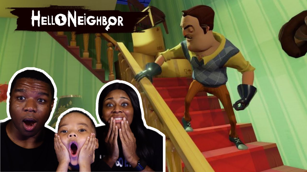 Try Not To Jump HELLO NEIGHBOR Family Challenge !!! - YouTube