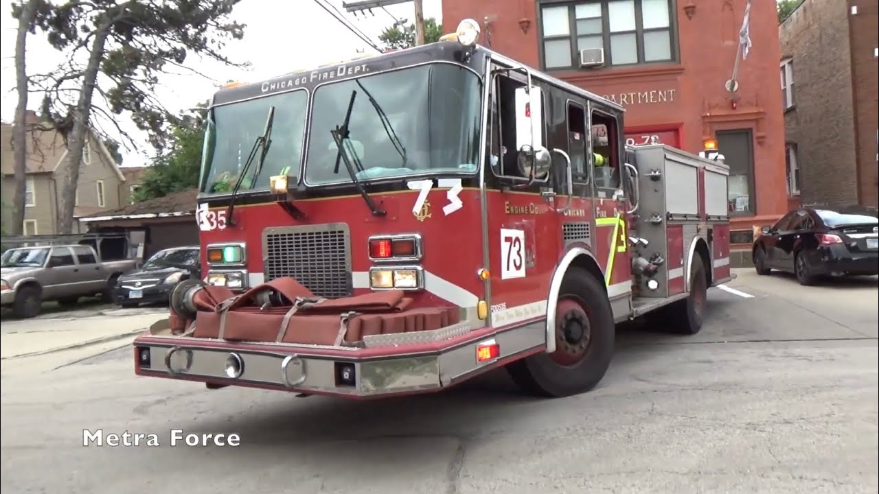 Chicago Fire Dept Engine 73 (Spare D535) Responding - YouTube