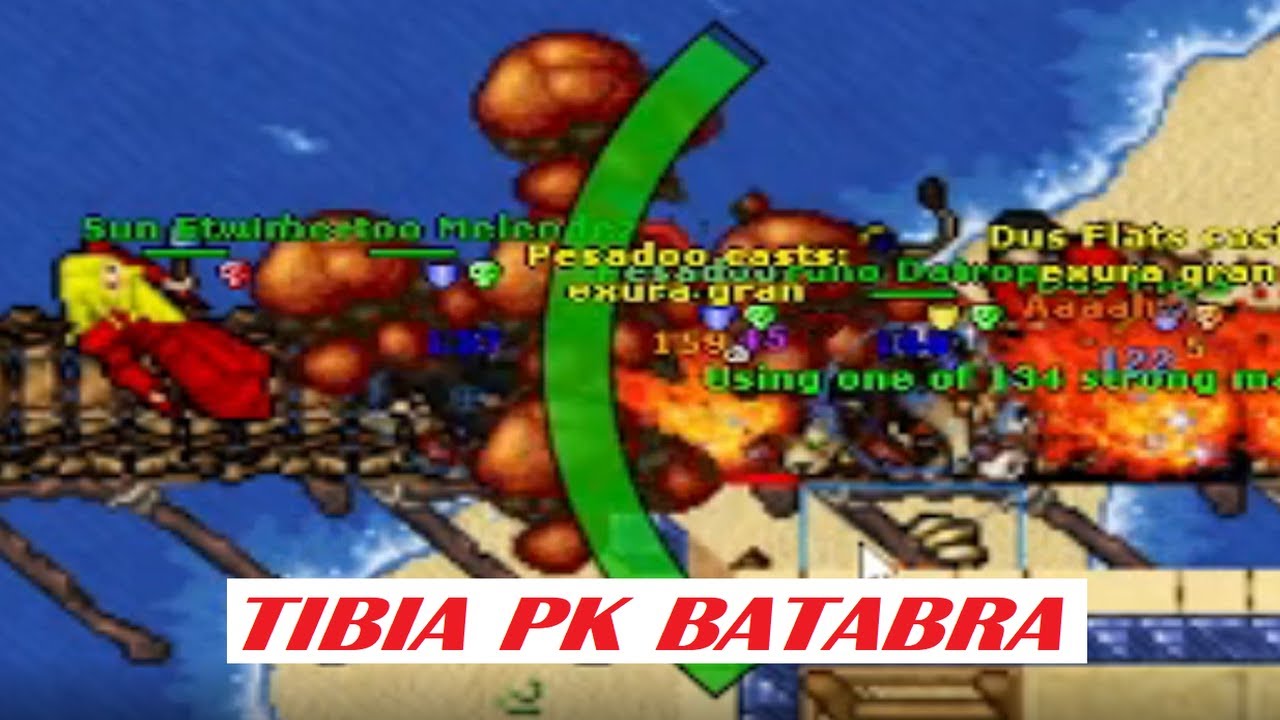 TIBIA PK batabra ,trap na ponte de issavi e invasão da cave hero edron tibia - YouTube