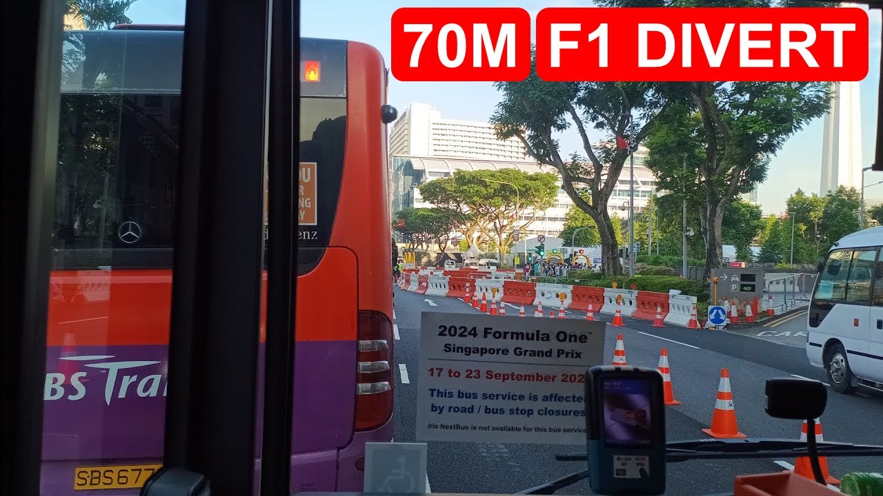 [4K対応] Service 70M Formula One Bus Diversion フォーミュラーワン道路閉鎖 バス迂回 前面展望 ...