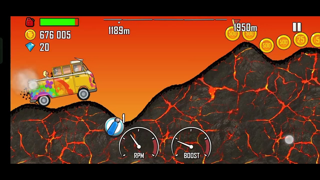 Hill Climb Racing || Volcano 🌋 || Hippie Van || VikramTimeToPlay - YouTube