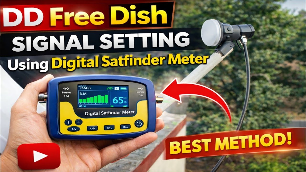 dd free dish setting using digital satellite finder meter4 - YouTube