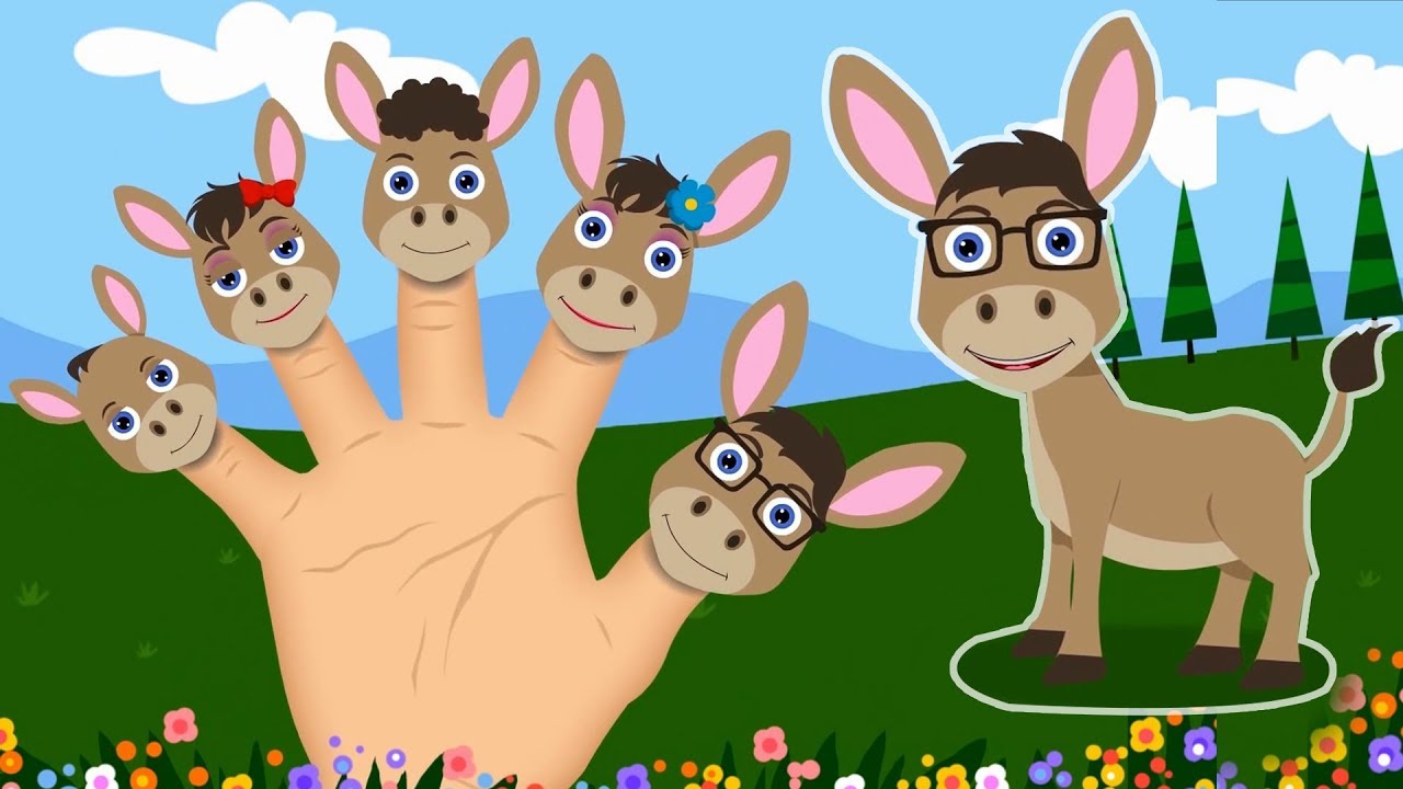Donkey & Surprise Eggs Finger Family Songs For Kids | Frog Finger ...