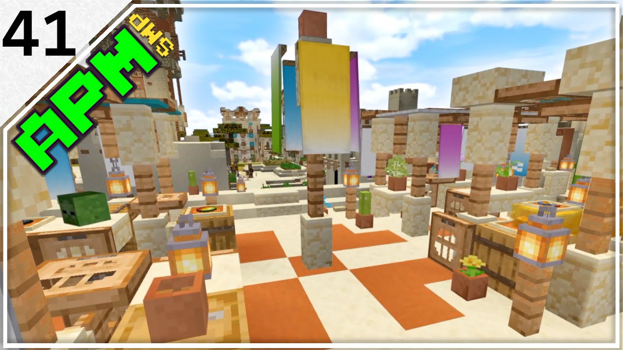 A DESERT MARKET - Adults Play Minecraft Episode 41 (Bedrock SMP) - YouTube