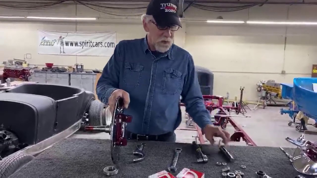 Spindle & brake bracket induction to a 1923 t bucket - YouTube