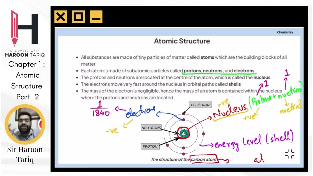 O Levels/IGCSE 5070 0620 Chemistry Chapter 1 : Atomic Structure Lecture 1 ( Part Two ) - YouTube