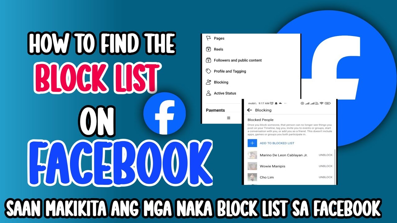 paano mag unblock sa Facebook at paano makikita Ang mga naka block sa ...