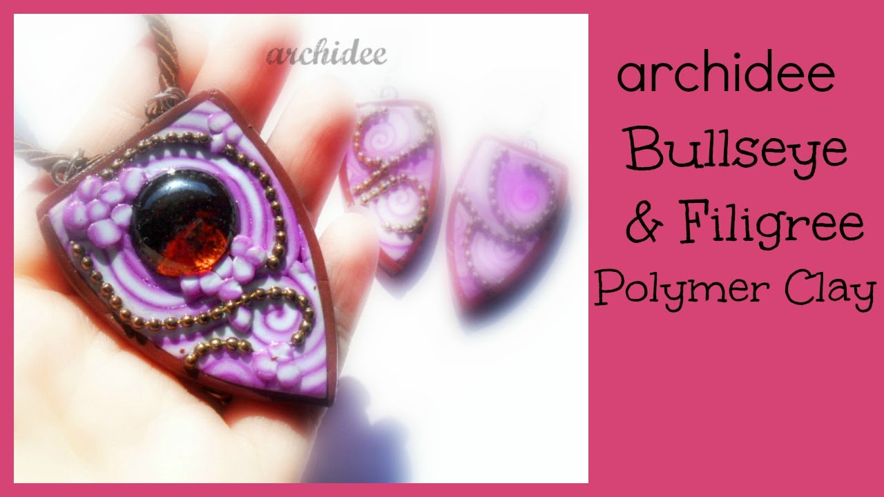 Polymer Clay Tutorial | Tecnica Filigrana con Murrina Bullseye ...