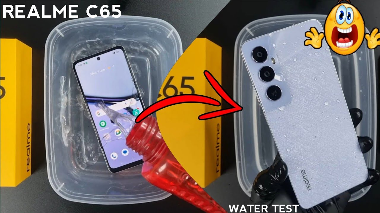 Realme C65 Water Test iP54 💧💦| Let's See If Realme C65 is Waterproof Or ...
