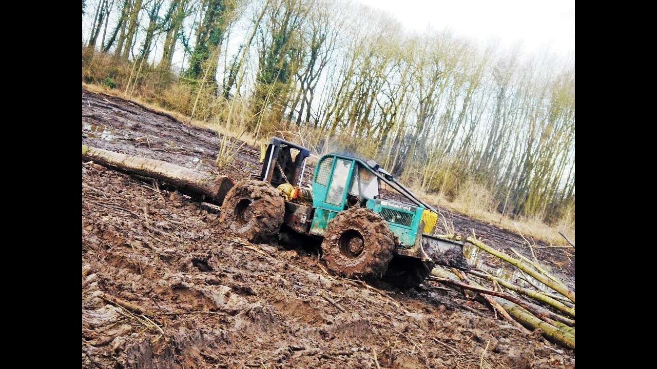 Debardage peupliers Timberjack 225 E Skidder - YouTube