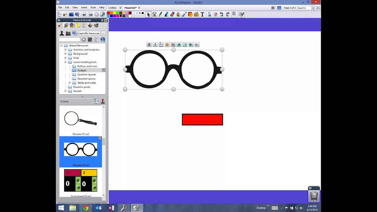 LSU of Alexandria - ActivInspire - Creating a Reveal Tool with Magic ...