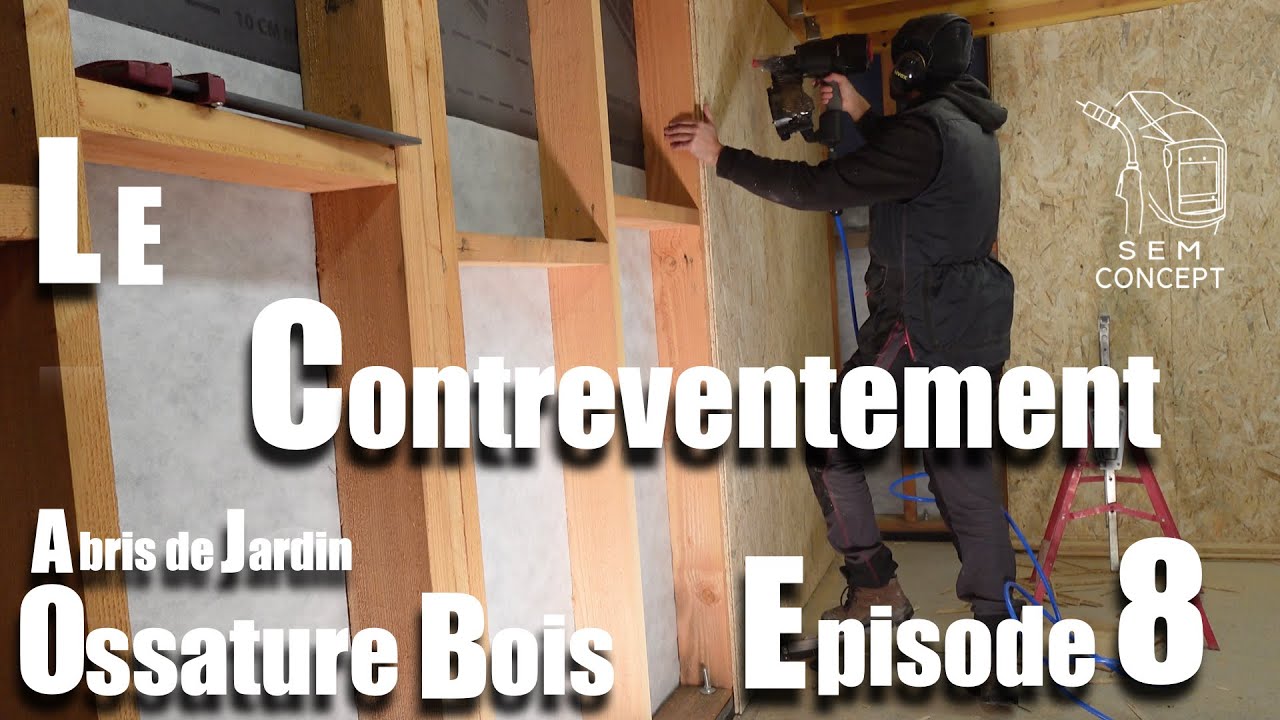 Comment réaliser le contreventement d'une maison ossature bois - YouTube