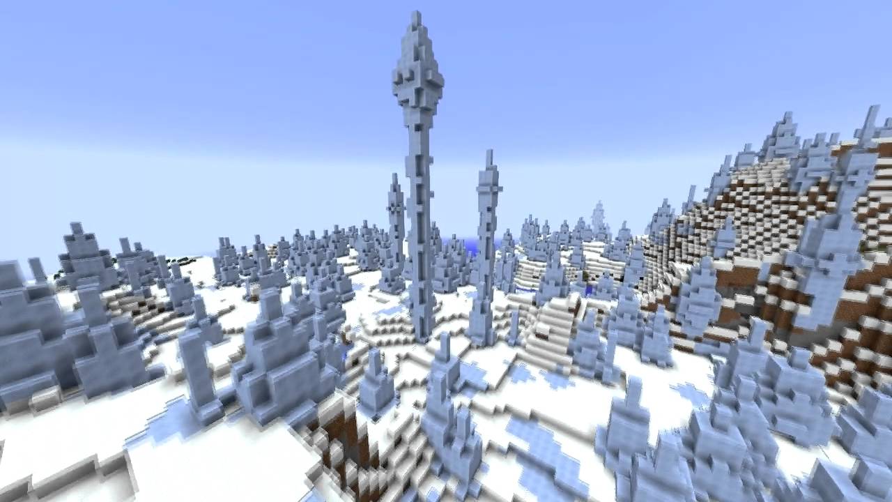 Minecraft Generated Structures: Ice Plains Spikes - YouTube