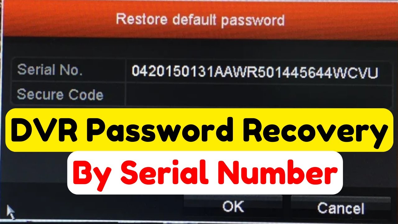 How to reset dvr password by serial number - h.264 dvr password reset ...