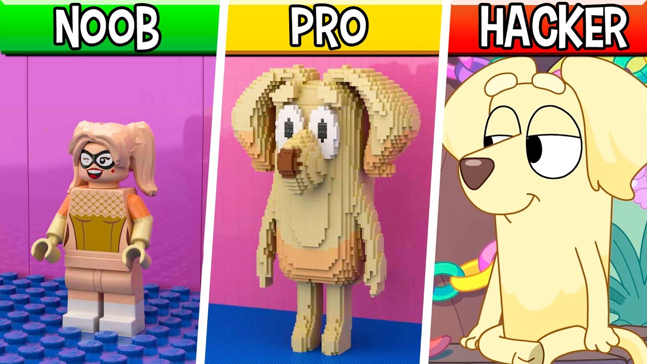 LEGO Janelle : Noob, Pro, HACKER! / (Bluey) - YouTube