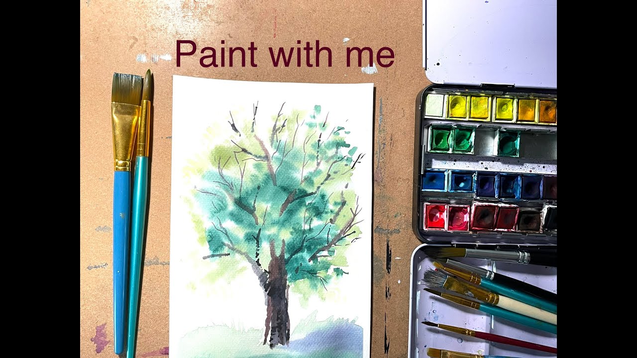 How to paint watercolor tree. Watercolor tree tutorial. - YouTube