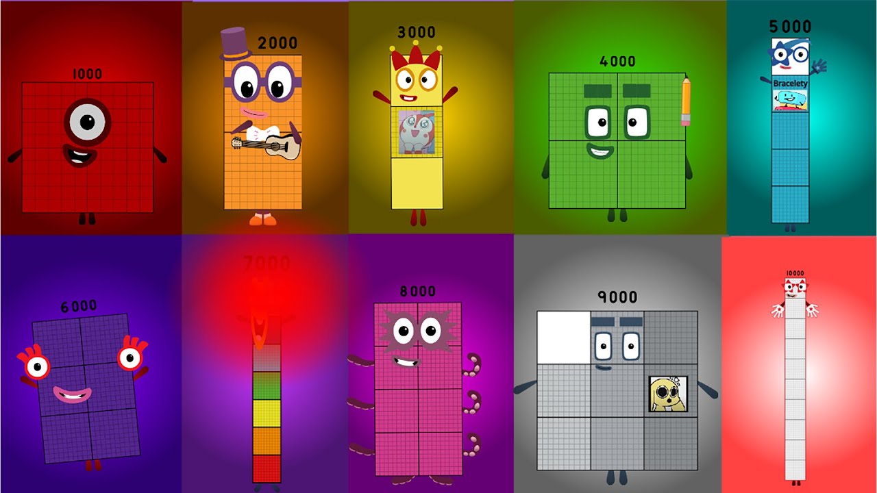 Offcial TEAM Numberblocks band different (1000-10000) But Thousand copy ...
