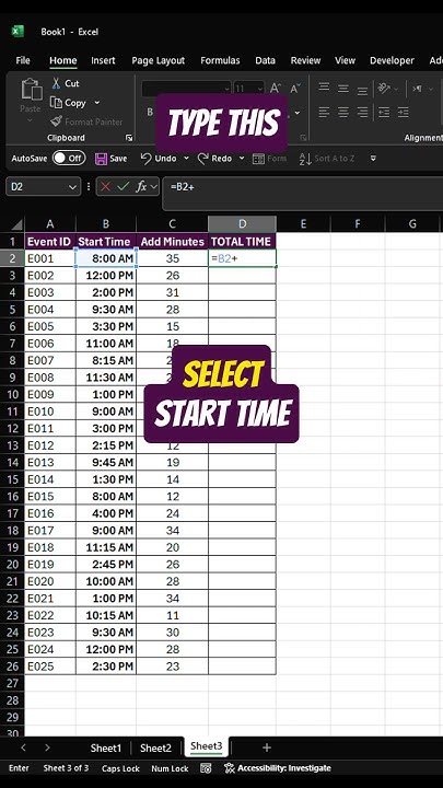 How To Add Minutes To A Time In Excel Using The Time Formula Excel Excelhacks Spreadsheet