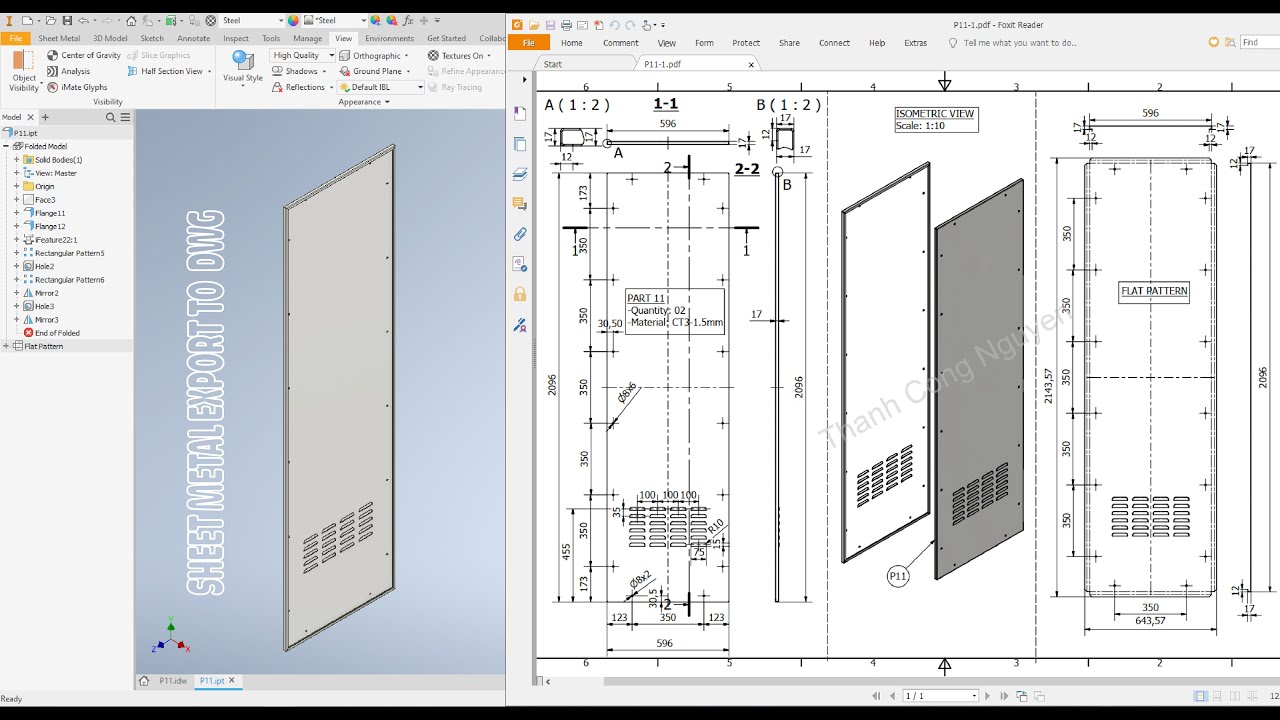 Autodesk Inventor 2021 Tutorial E12 - Sheet Metal Export to DWG - YouTube