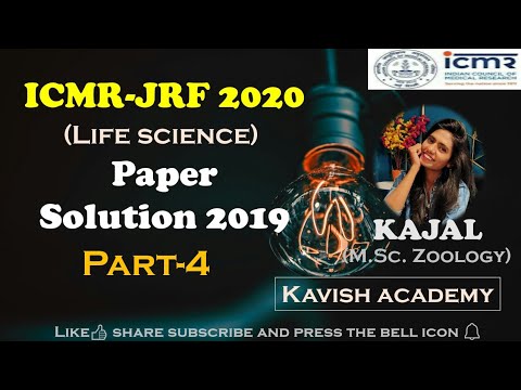 ICMR JRF 2019 PAPER SOLUTION (Life science) Part-4 by kajal - YouTube