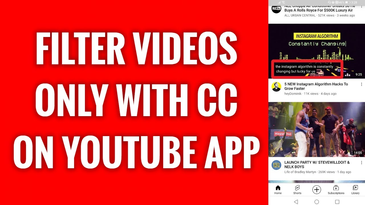 How To Filter Videos Only With CC On YouTube App - YouTube