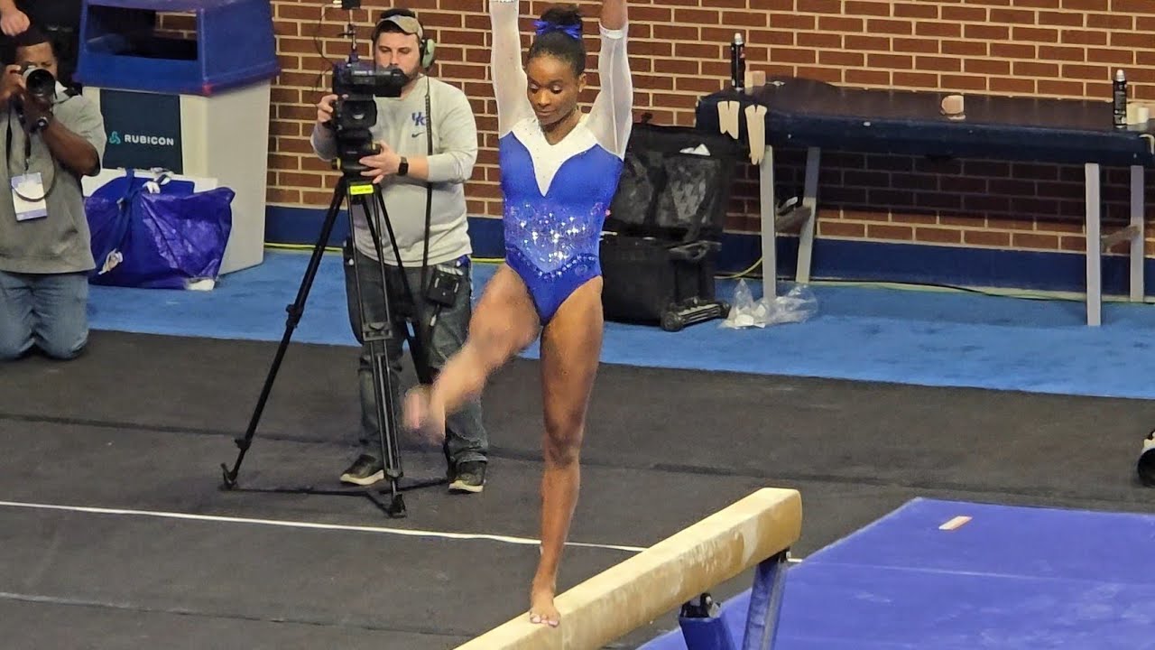 Arianna Patterson on beam for Kentucky gymnastics (9.600) (February 9th ...