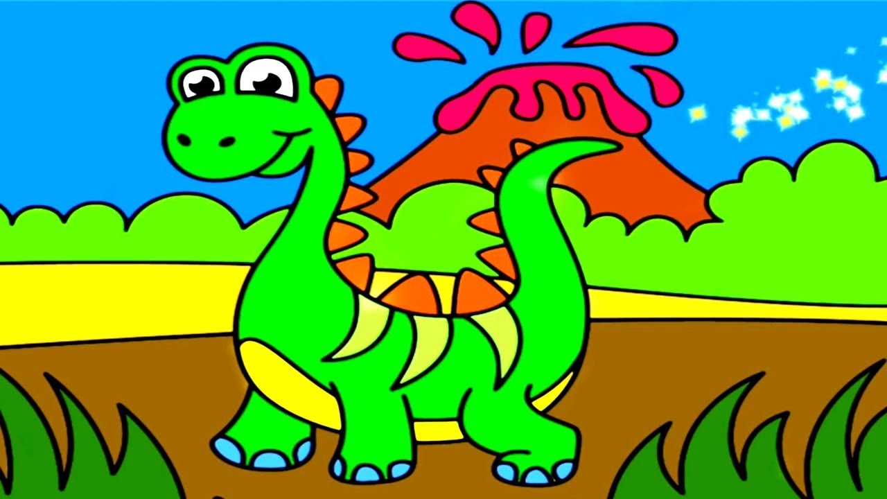 How to draw Dinosaur video - (draw a T-Rex Dinosaur Easy) Drawing and ...