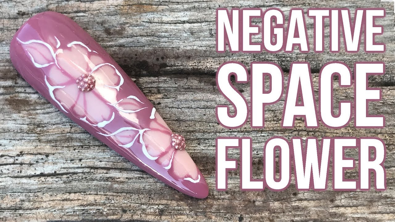 Negative Space Flower Design with One Bead Acrylic Application - YouTube