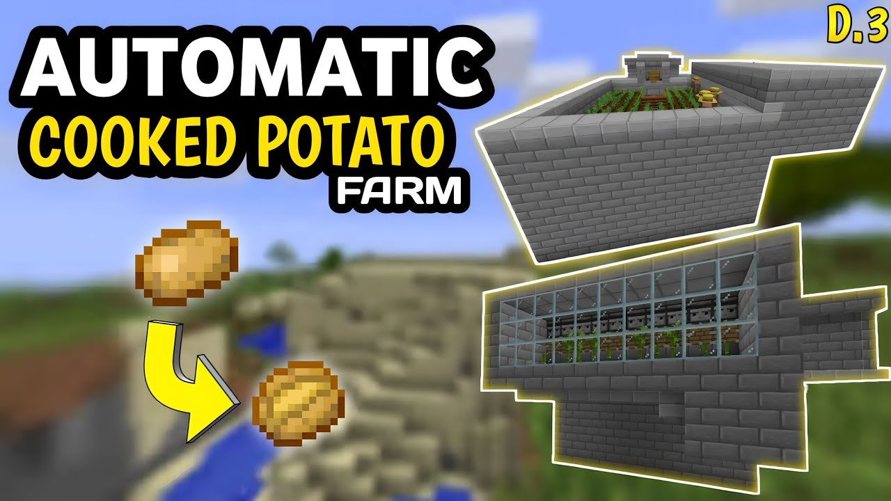 unlimited cooked potato farm tutorial #minecraft - YouTube