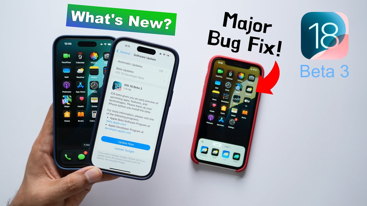 iOS 18 Beta 3 Released 🔥 | Bug Fixes! Features, Battery Life (HINDI) - YouTube