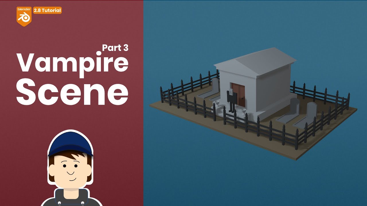 How to make a low-poly vampire scene in Blender [2.8] (Part 3 - Vampire ...