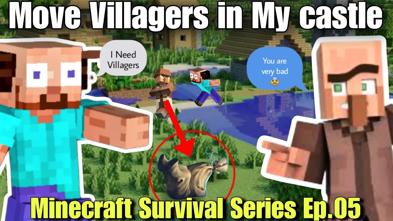 Move Villagers in Castle in Minecraft Survival |2 villager to 50 ...