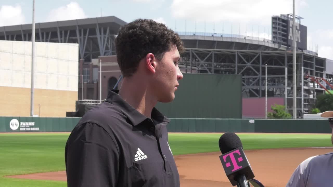 Texas A&M P Brandyn Garcia previews series at Mississippi State - YouTube