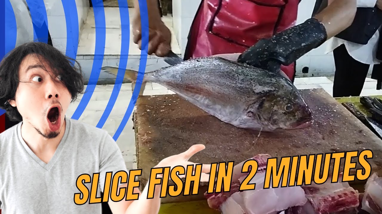 Cut fish Using a knife to slice fish Fish cutting skills - YouTube