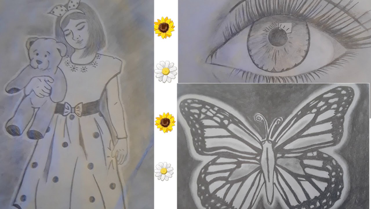 3 Dibujos hechos con un lapiz normal - YouTube