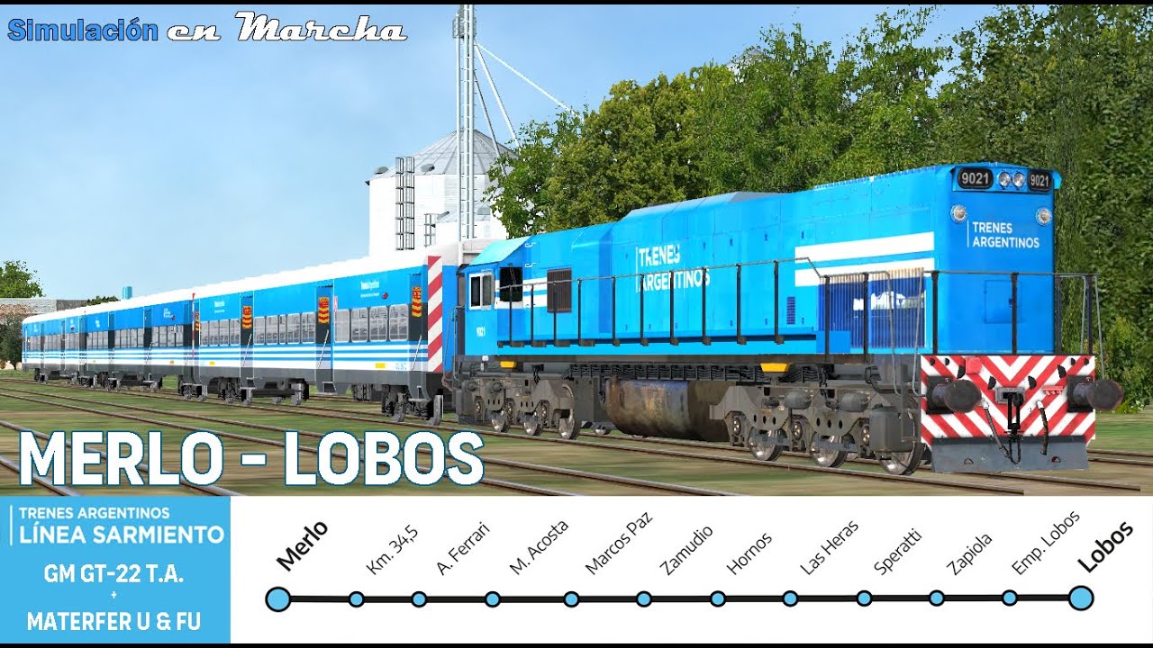 MERLO - LOBOS | Servicio Diésel de Línea Sarmiento | MSTS & Open Rails #21 - YouTube