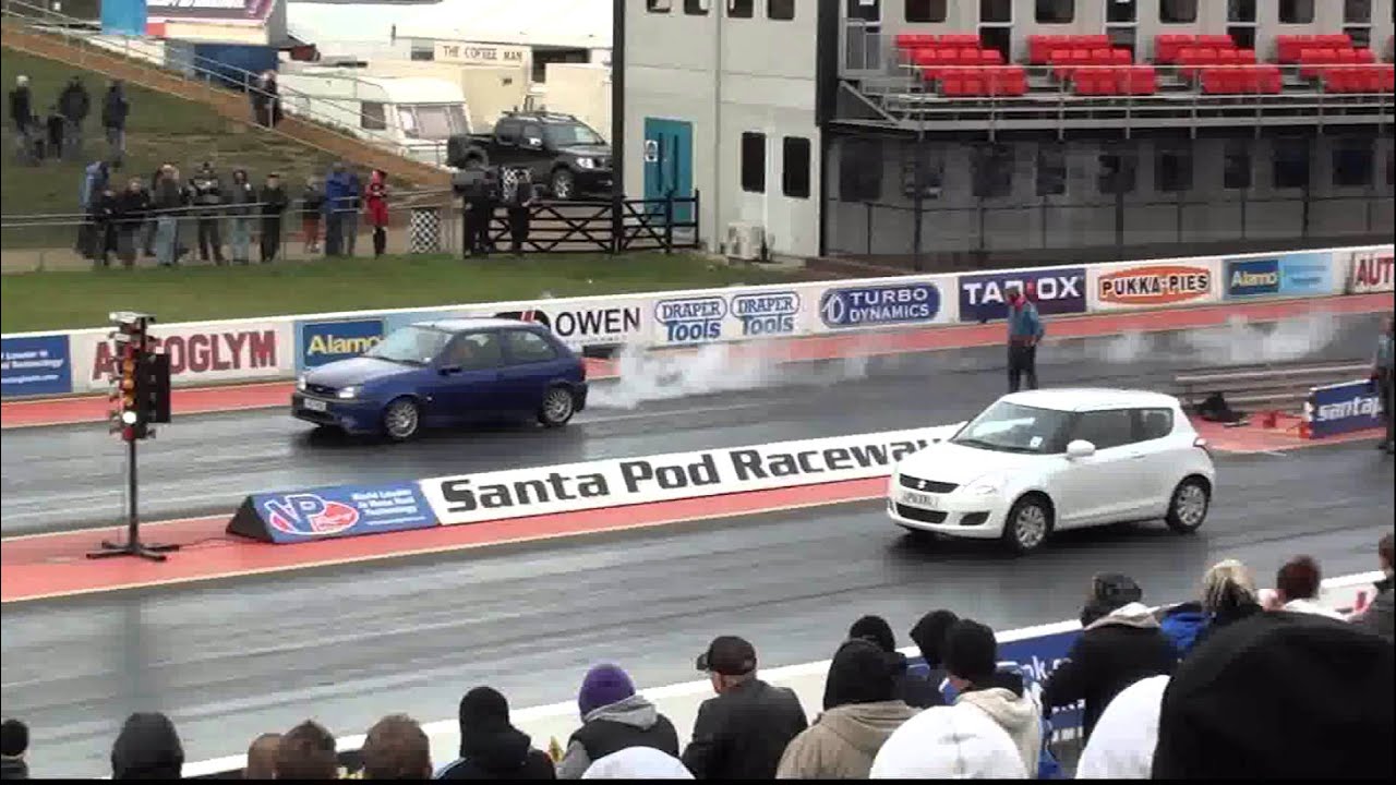 Ford Fiesta V Suzuki Swift Drag Race - 1/4 mile - YouTube
