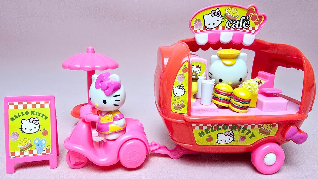 2 Minutes Satisfying with Unboxing Hello Kitty Cafe Cart Set ASMR #34 ...