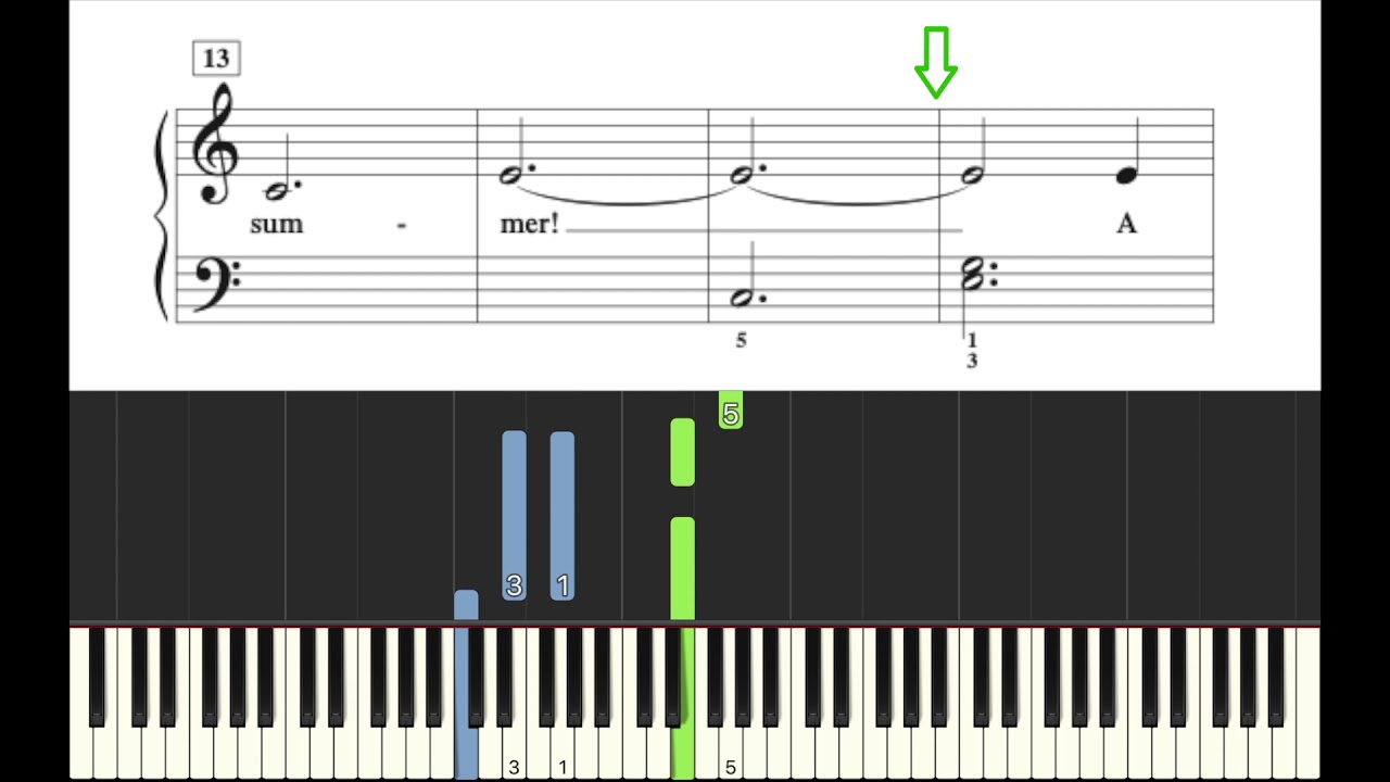 In Summer Piano Tutorial: Beginner Level - YouTube