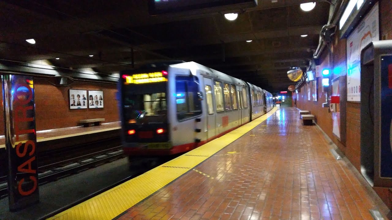 SF Muni 1996 Breda LRV2 1410 on Route M Ocean View - 2-Car Breda LRV2 ...
