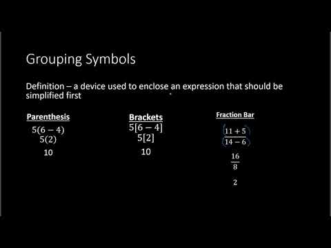 Grouping Symbols (Algebra 1) - YouTube