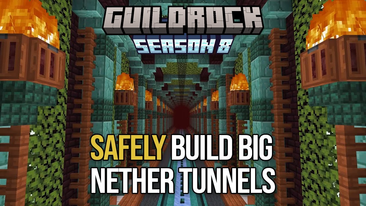 SAFELY Build Minecraft Nether Hub Tunnels Like a PRO - YouTube