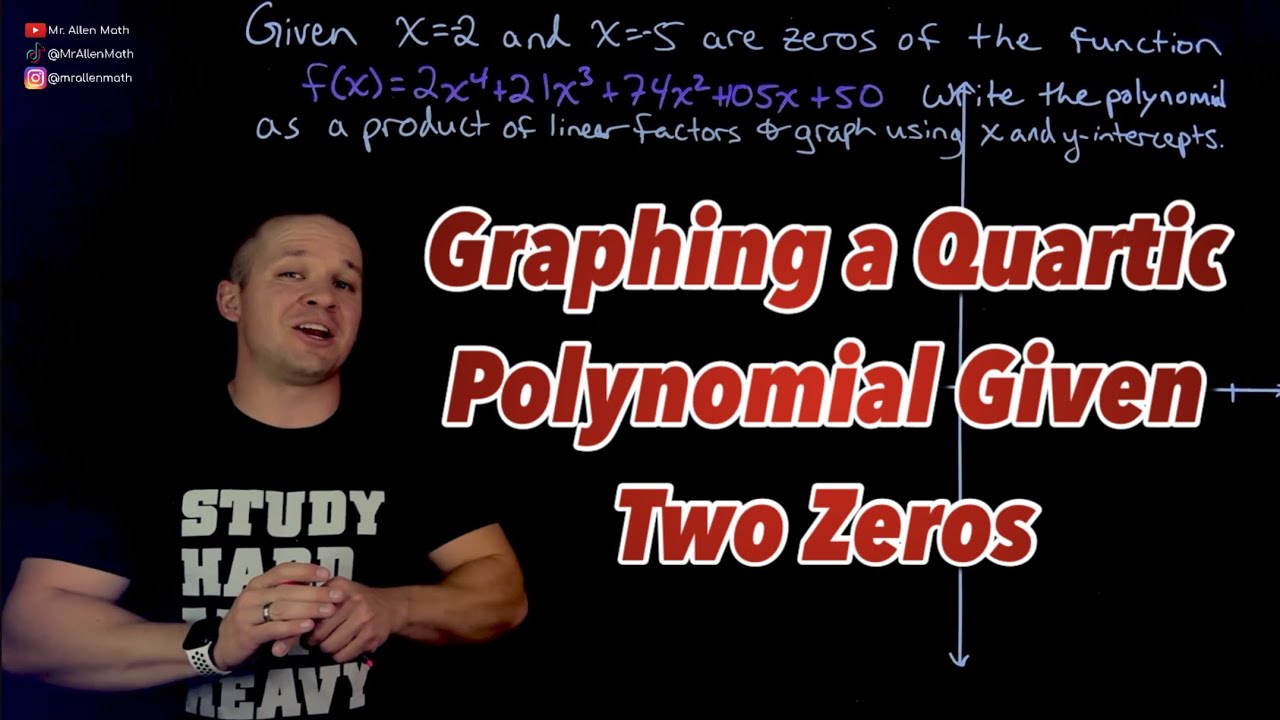 Graphing Quartic Polynomials in Standard Form Given Two Zeros - YouTube