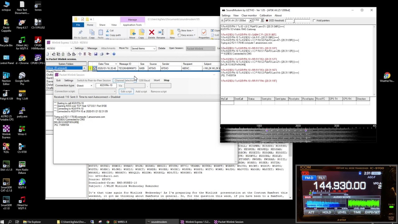 Winlink Express With An Icom IC-9700 - YouTube