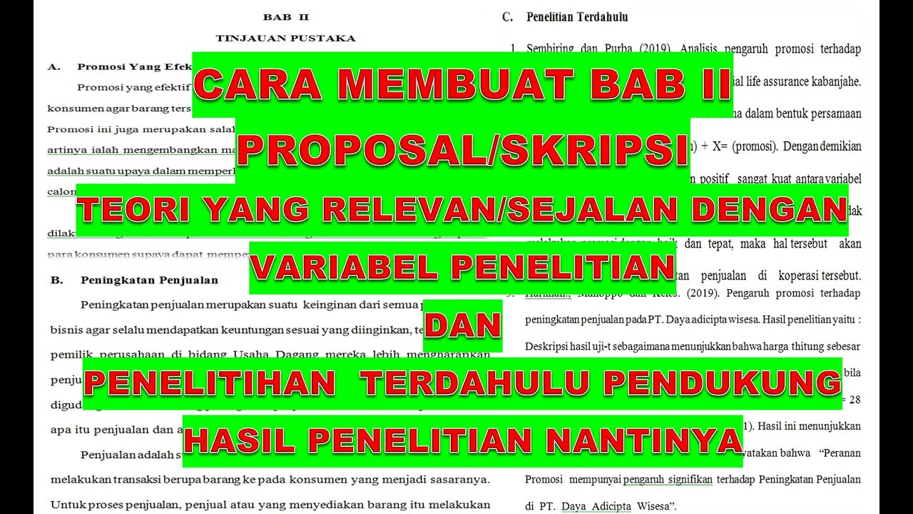 Cara membuat Bab II Proposal Skripsi sekaligus contohnya - YouTube