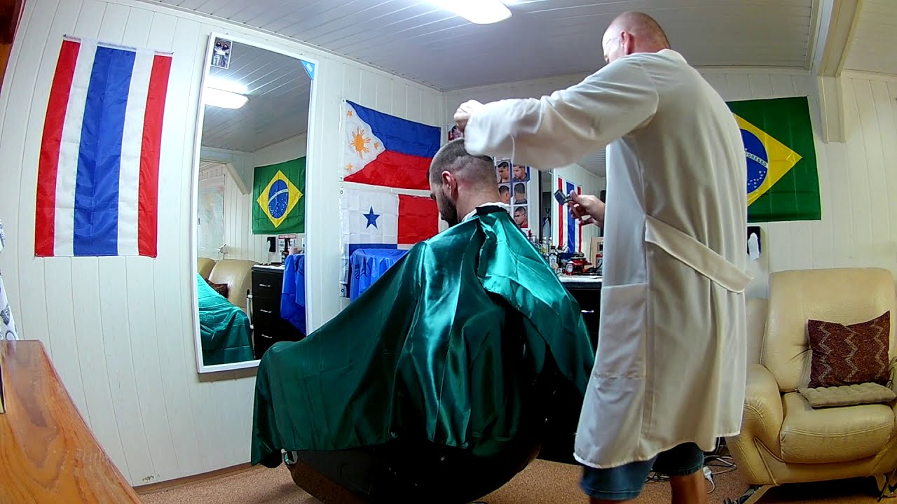Vintage barber manual hair clippercut - YouTube