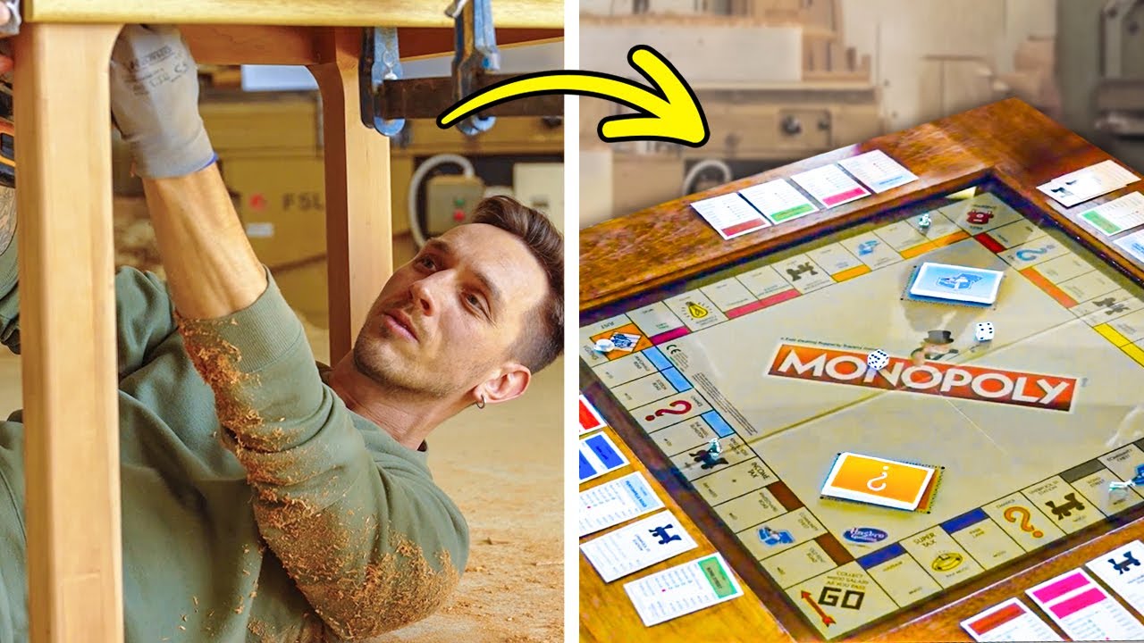 DIY Wooden Monopoly Board Craft: Step-by-Step and Final Reveal 🪚🧩 - YouTube