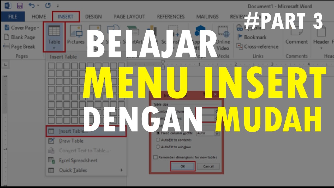 Menu INSERT di Microsoft Word 2019 | Panduan Dasar Menambahkan Gambar ...
